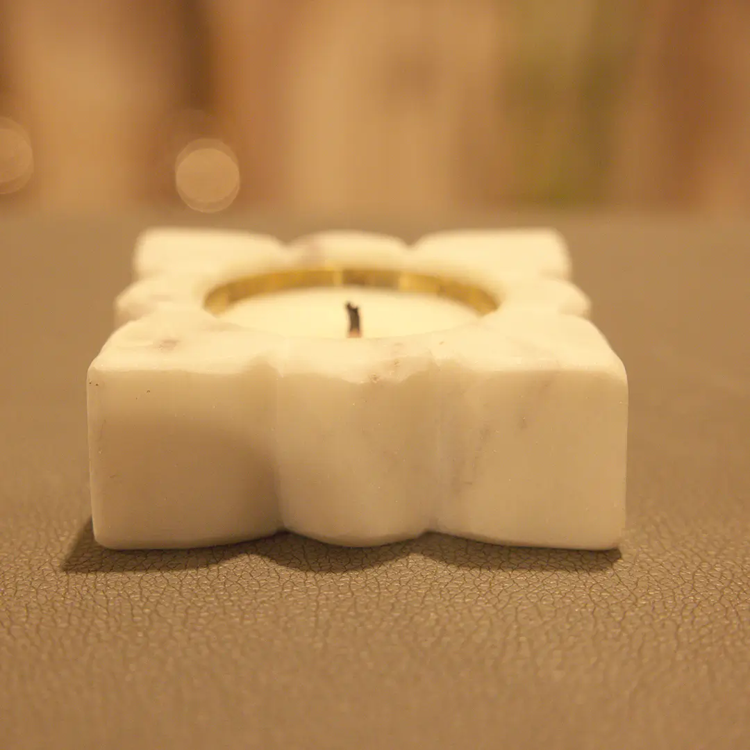 Marble Square Candle - Auraa Glo